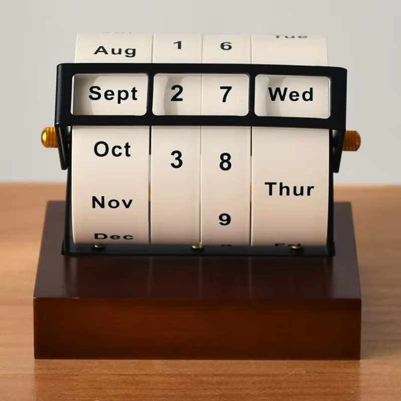 Perpetual Flip Desktop Calendar with Rotating Date and Week Display ...