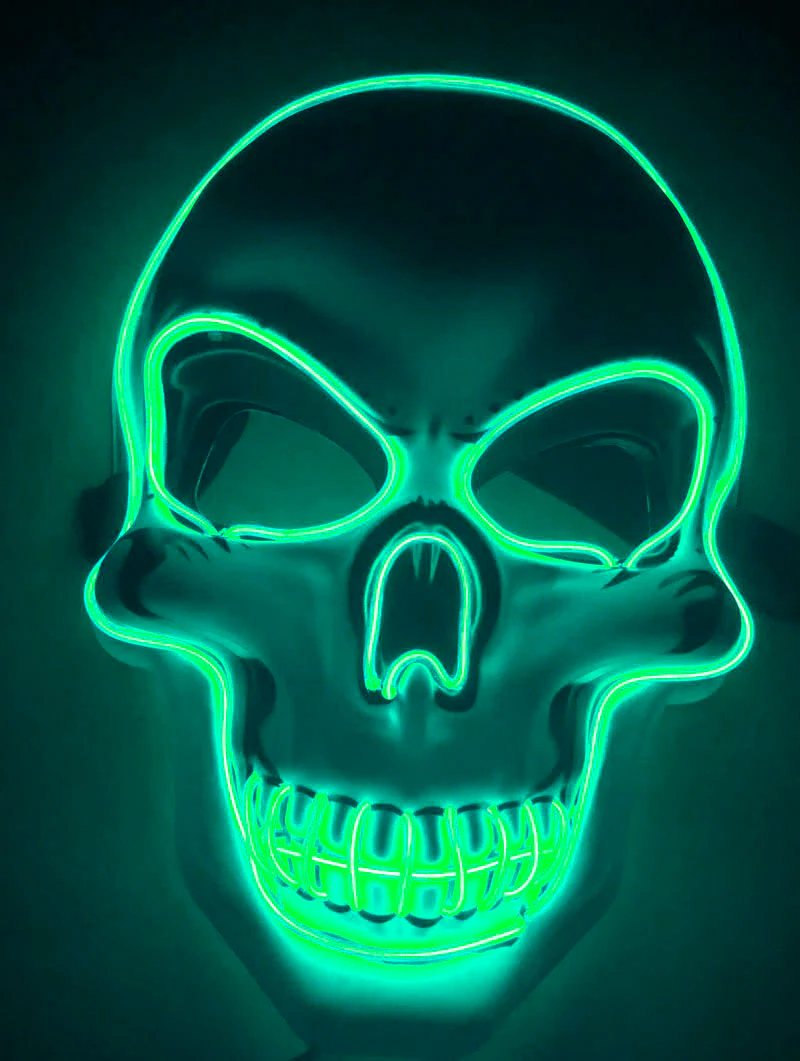 Halloween Skeleton Mask LED Glow Scary Mask – Zoolase