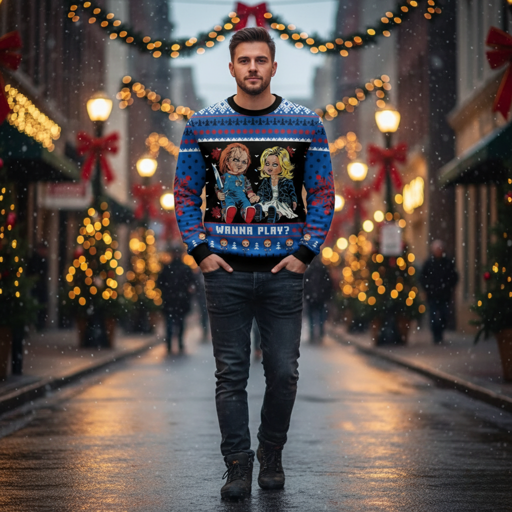 Chucky Cartoon Ugly Christmas Sweater for Men and Women – Zoolase