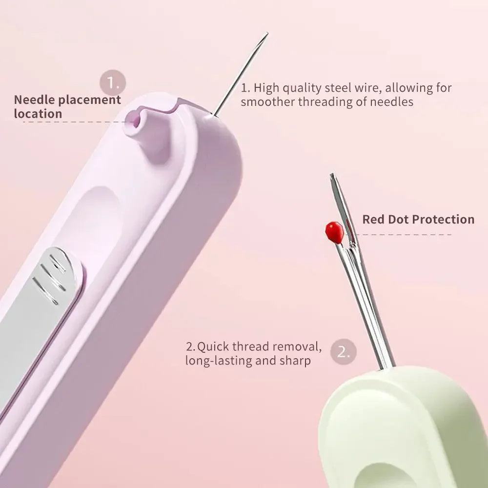 2 in 1 Needle Threader Tool with Cutter for Easy Sewing – Zoolase