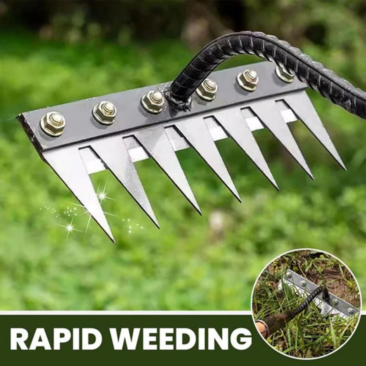 Iron Weeding Rake – Precision Carbon Steel Garden Tool – Zoolase