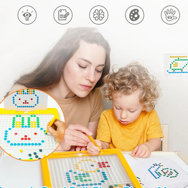 Large Magnetic Drawing Pad for Kids Montessori Magnetic Dots Board ...