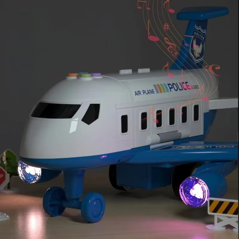 Transformation Aircraft Toy Car with Music and Track Simulation for Ki ...