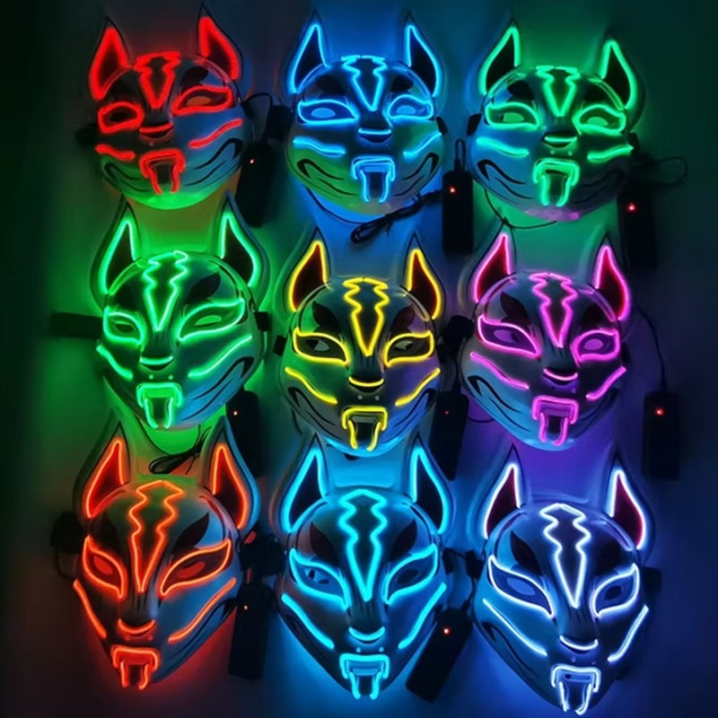 Luminous LED Full Face Fox Mask for Halloween & Cosplay – Zoolase