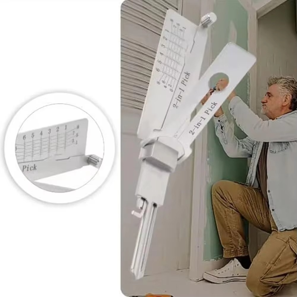 Stainless Steel Key Decoder – 2-in-1 Lock Decoding & Picking Tool for ...