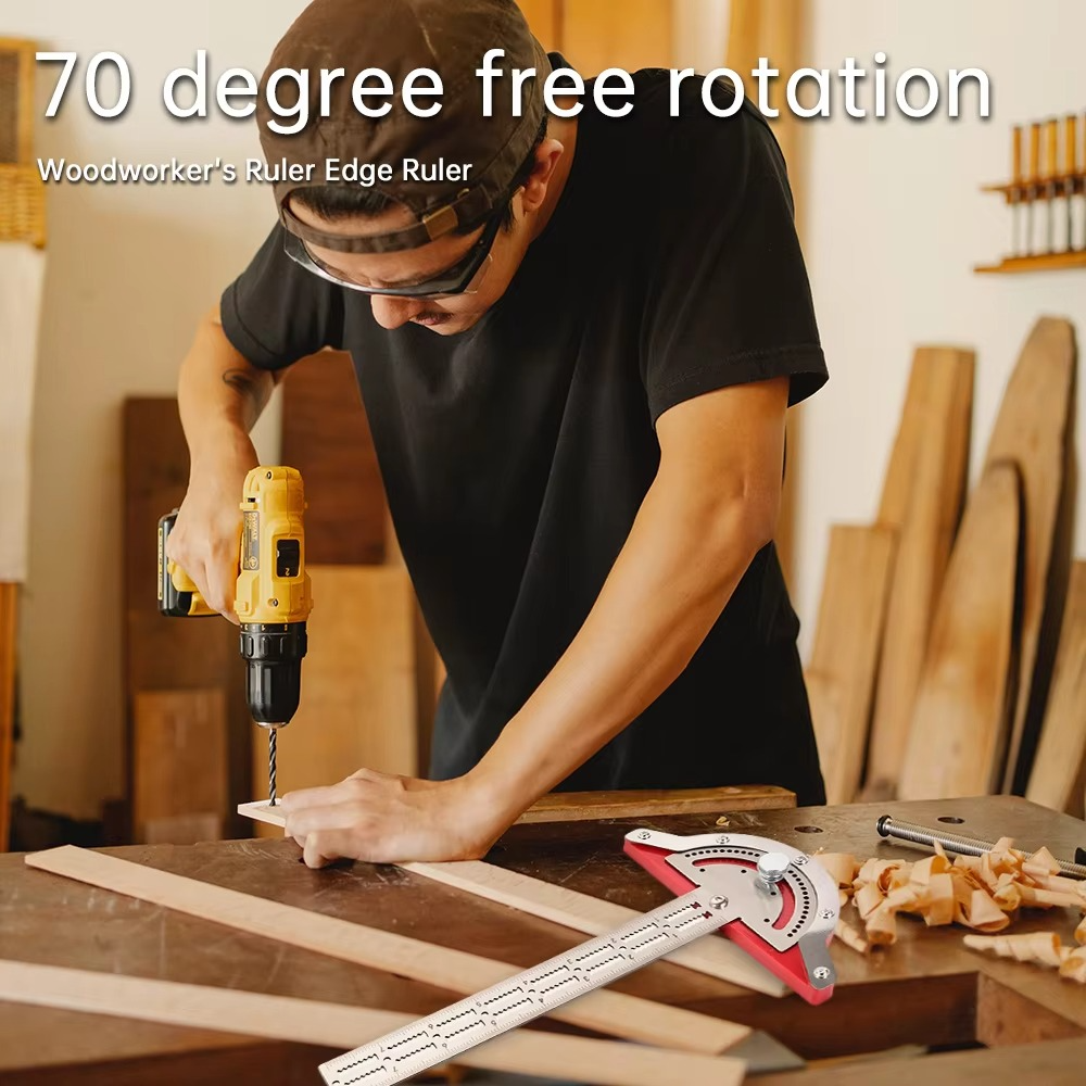 Precision Stainless Steel Carpenter's Protractor and Edge Ruler – Zoolase