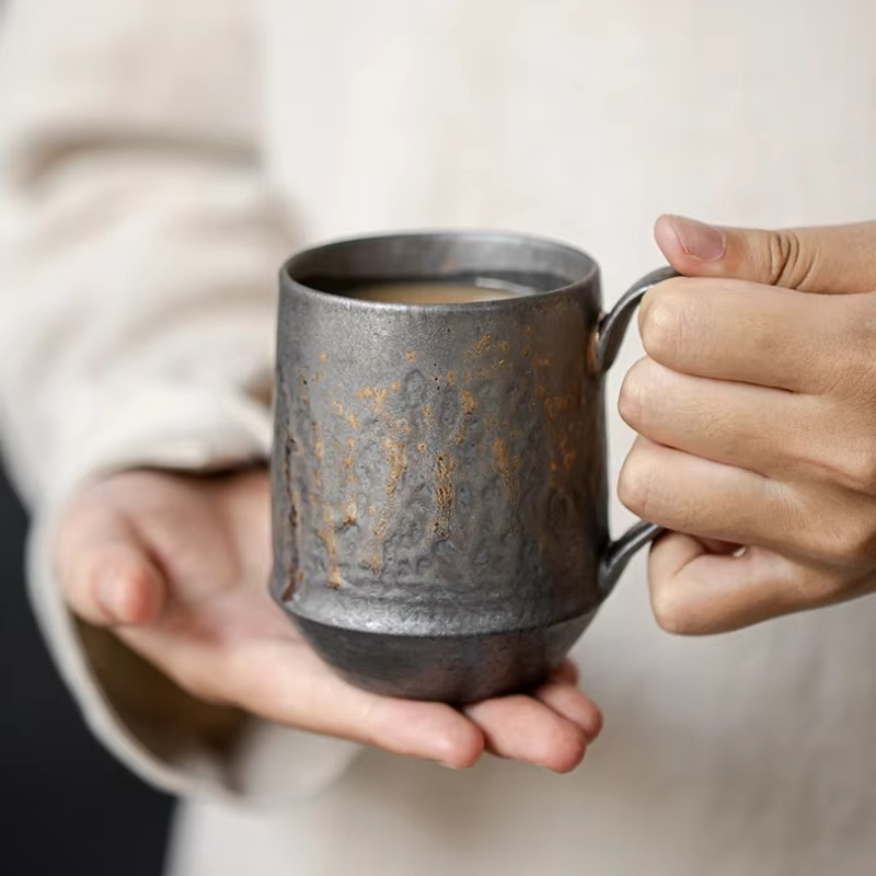 Japanese Vintage Ceramic Coffee Mug with Rustic Glaze – Zoolase