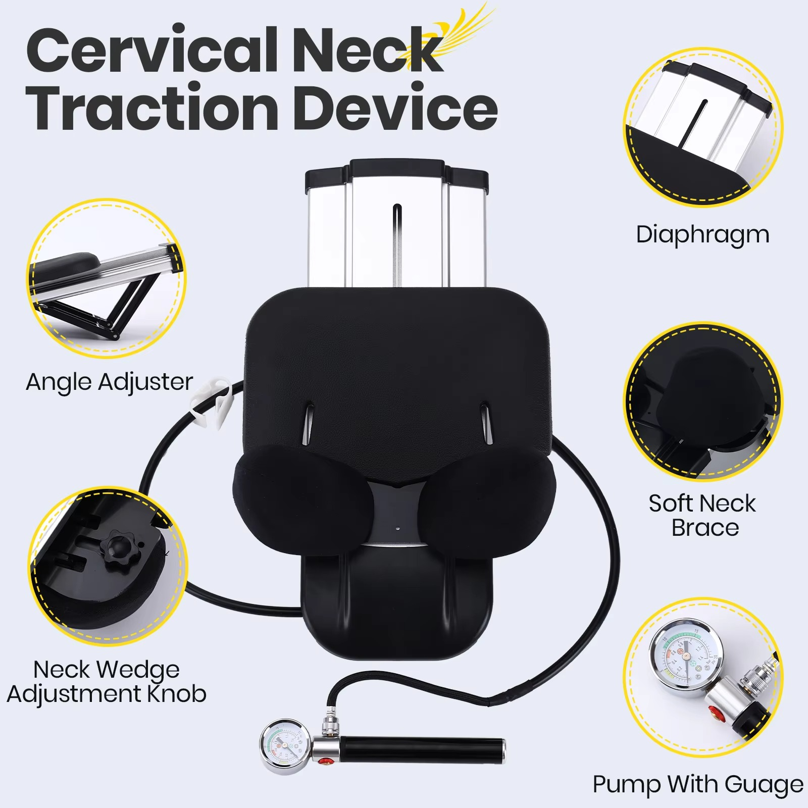 Deluxe Home Cervical Traction Device for Neck Pain Relief and Disk Deg ...