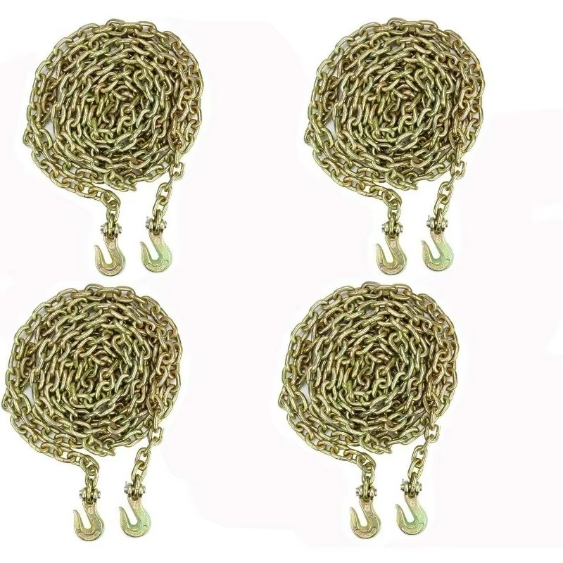 4 Pcs. Welded Steel Tow Chain Binder Tie Down – Heavy-Duty Grade 70 Tr ...