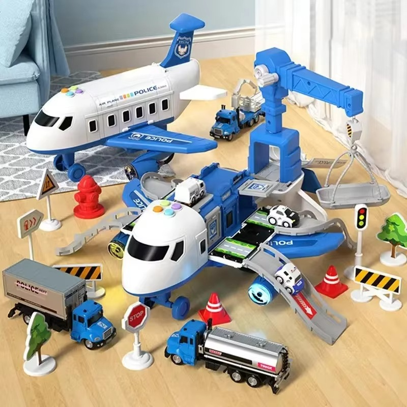 Transformation Aircraft Toy Car with Music and Track Simulation for Ki ...