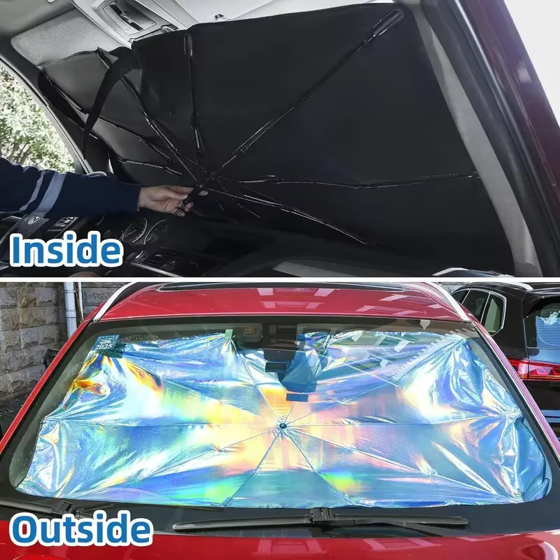Windshield Sun Shade Umbrella – Foldable UV-Blocking Car Sunshade to K ...