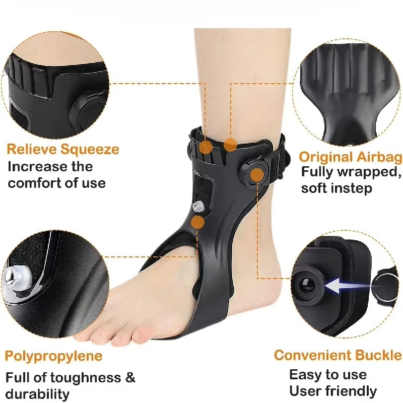 Adjustable Drop Foot Brace, Inflatable Air Cushion Ankle Support – Zoolase