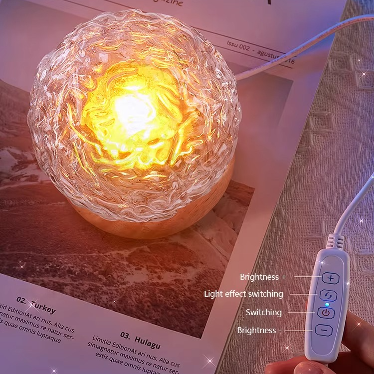 Water Ripple Projector Night Light Crystal Mood Lamp for Bedroom and H ...