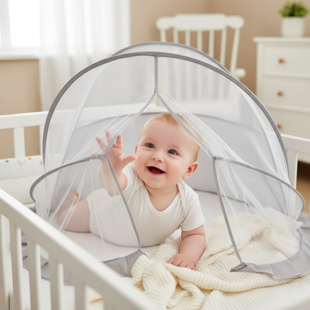 Foldable Baby Crib with Mosquito Net and Soft Mattress Set – Zoolase