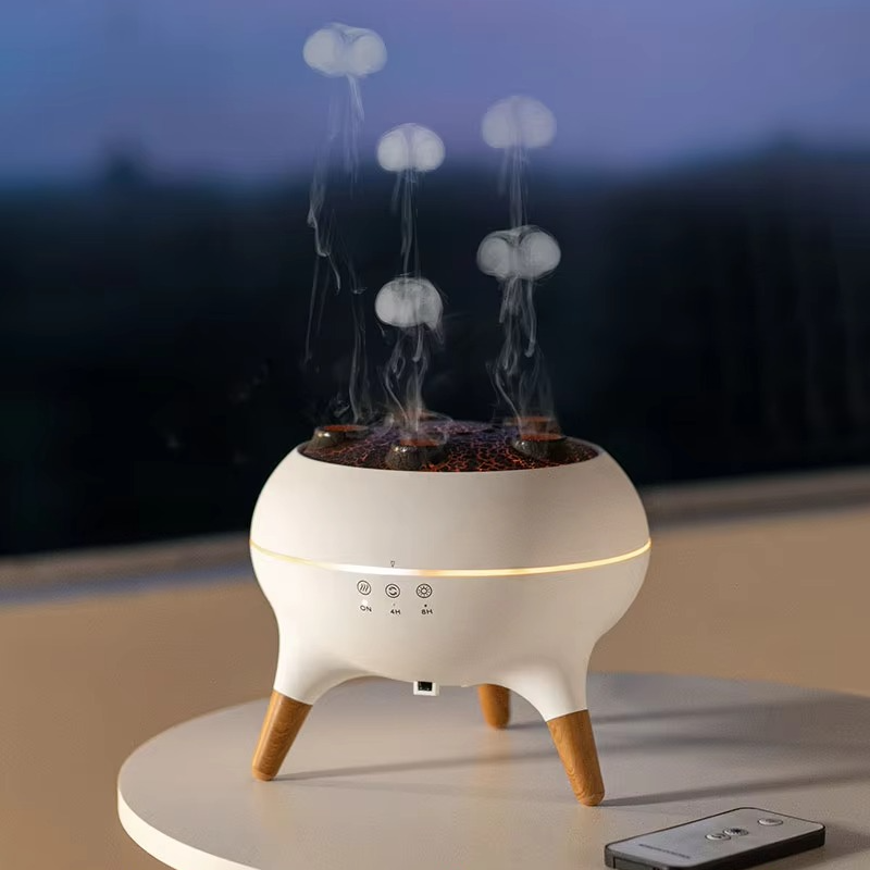 Dynamic Multi Spray Desktop Flame Humidifier with Remote & Color Light ...