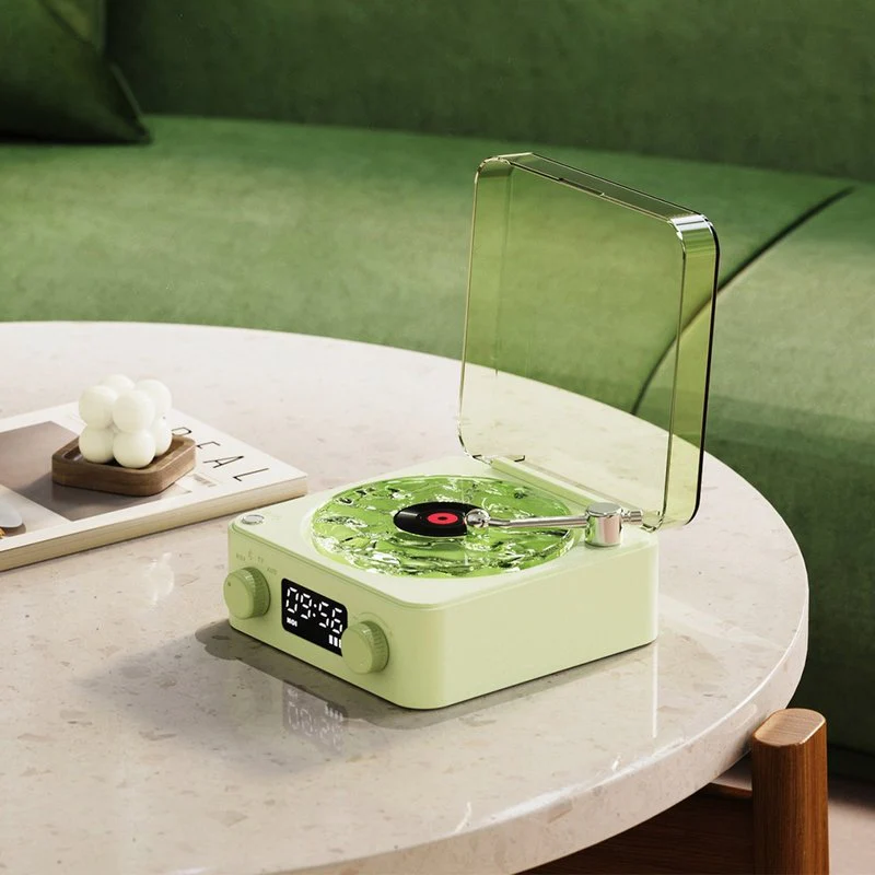 Vintage Record Player-Inspired LED Lamp with Bluetooth & White Noise ...
